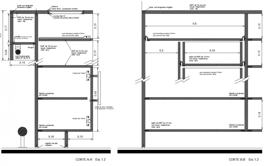 Sectional Detail Of Construction Block 2d View Cad Structural Unit Autocad File